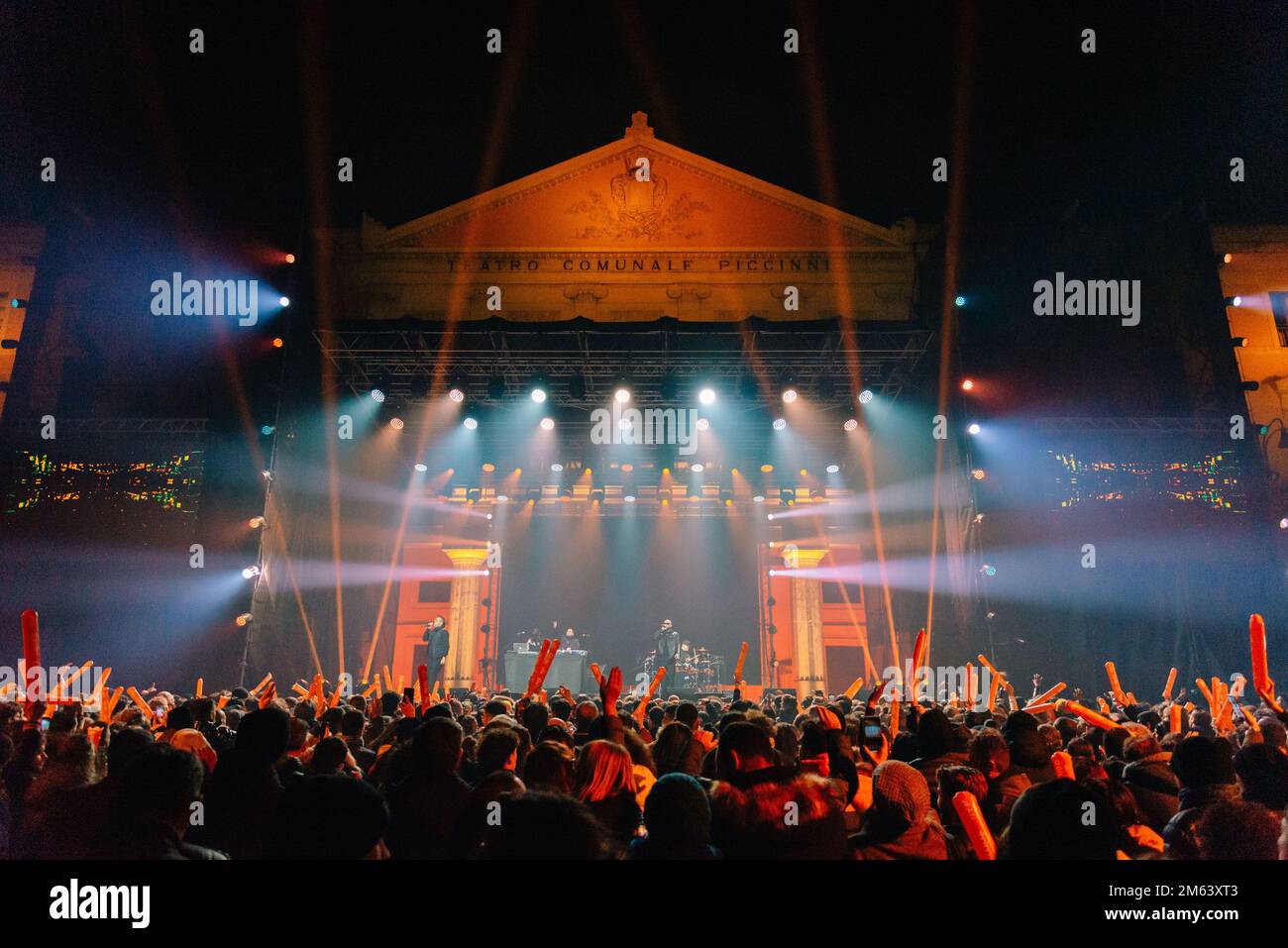 Piazza Liberta, Bari, Italy, December 31, 2022, Boomdabash on stage ...