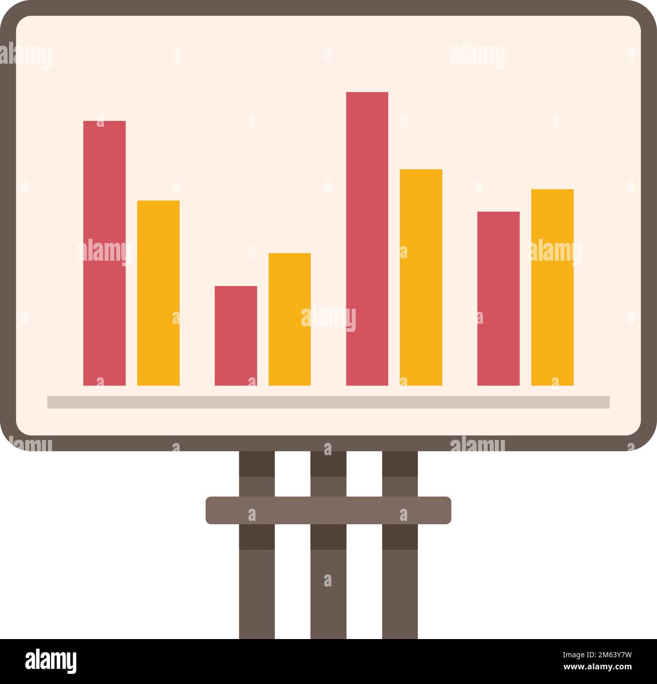 Graph comparison icon flat vector. Compare business. Finance idea ...