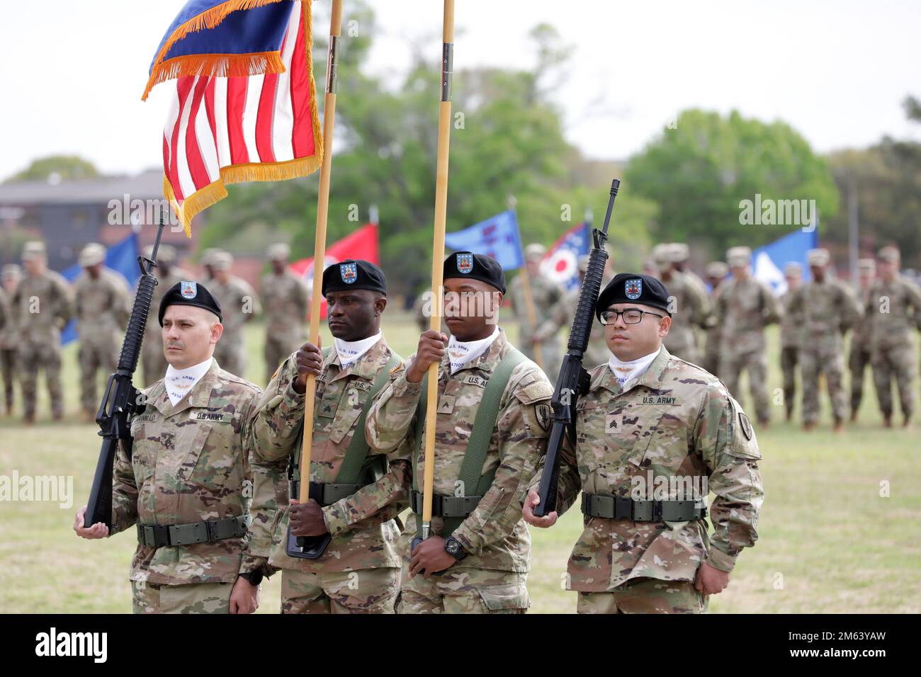 The Color Guard from the 1st Battalion, 13th Aviation Regiment stands ...