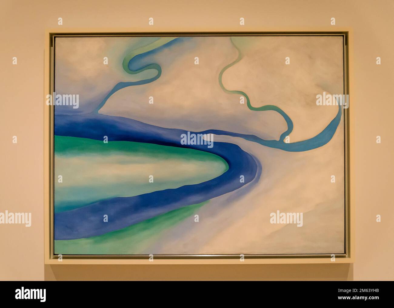 Georgia O'Keeffe painting It Was Blue and Green, 1960, Whitney Museum ...