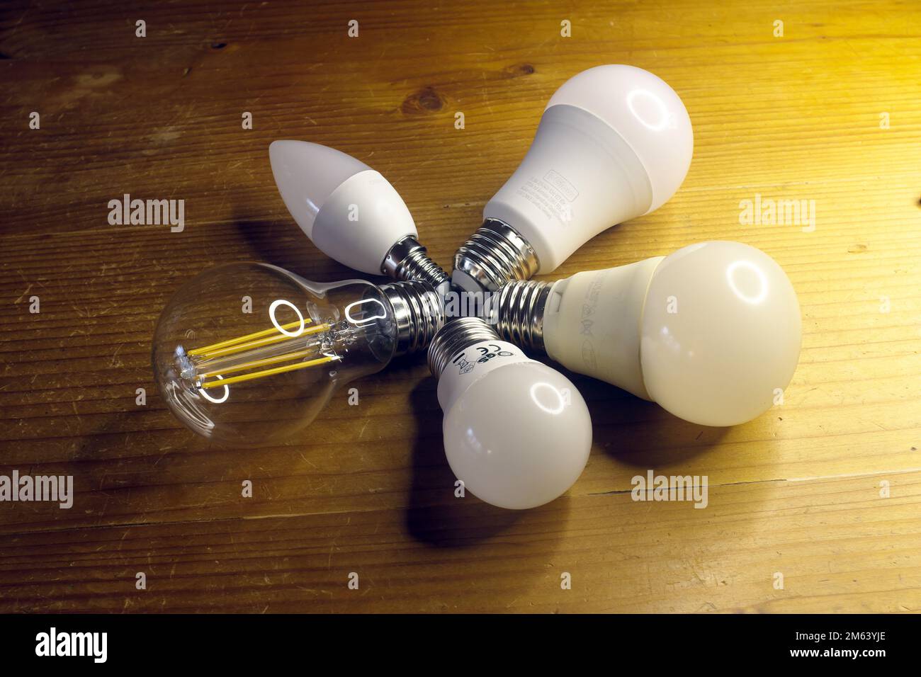 Symbolic Image: Energy Saving At Home. Various Energy Saving Lamps ...