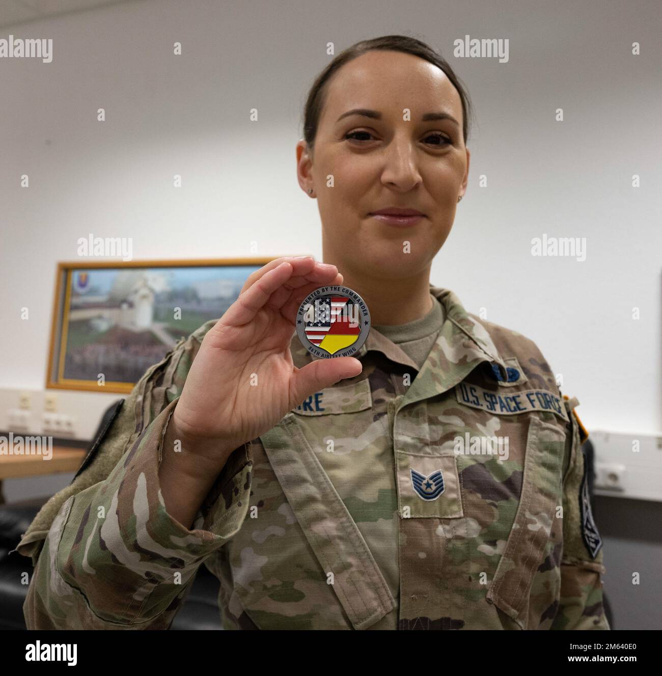 U.S. Space Force Tech. Sgt. Hollie Baire, non-commissioned officer in charge of the 86th ...