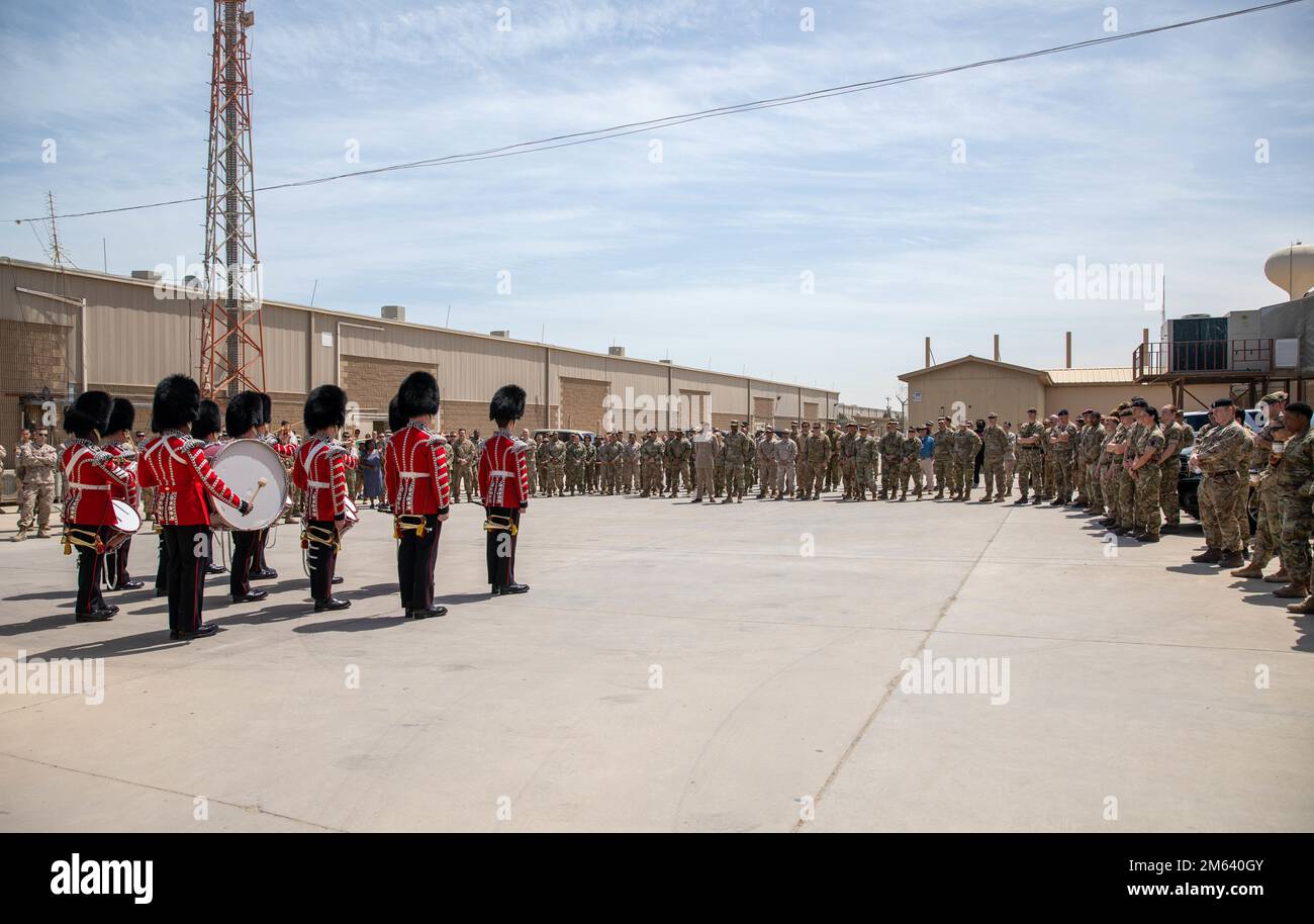 The 1st Battalion Welsh Guards, Corps of Drums, perform a set of songs ...