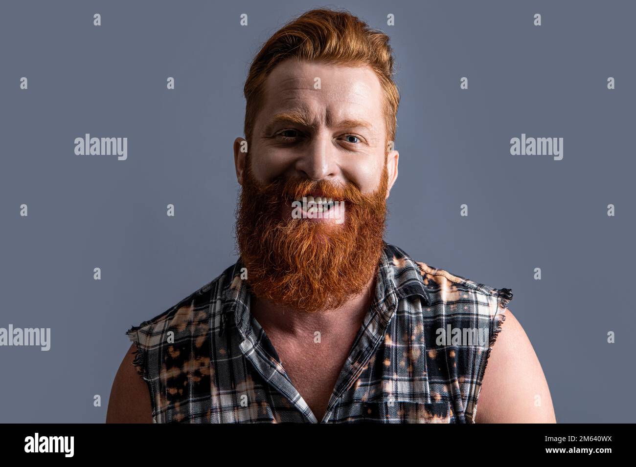 photo of cheerful brutal masculine man with beard. brutal masculine man ...