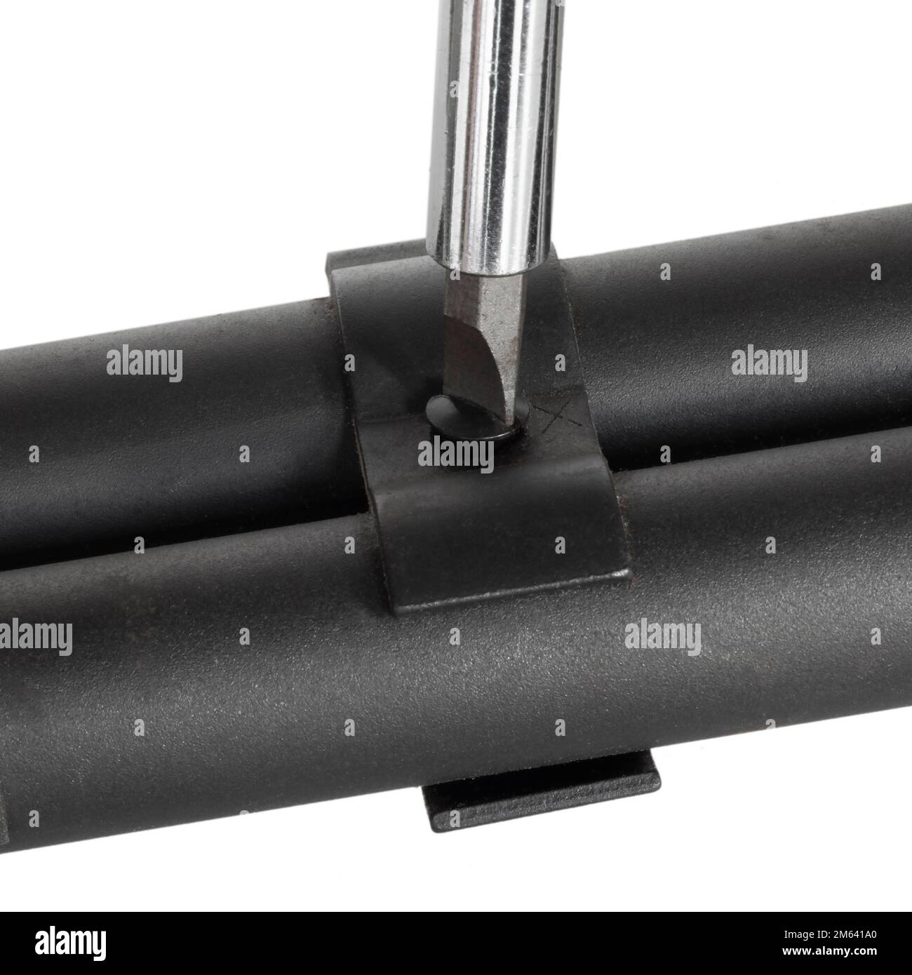 Clamp being tighted on a shotgun magazine isolated on white Stock Photo ...