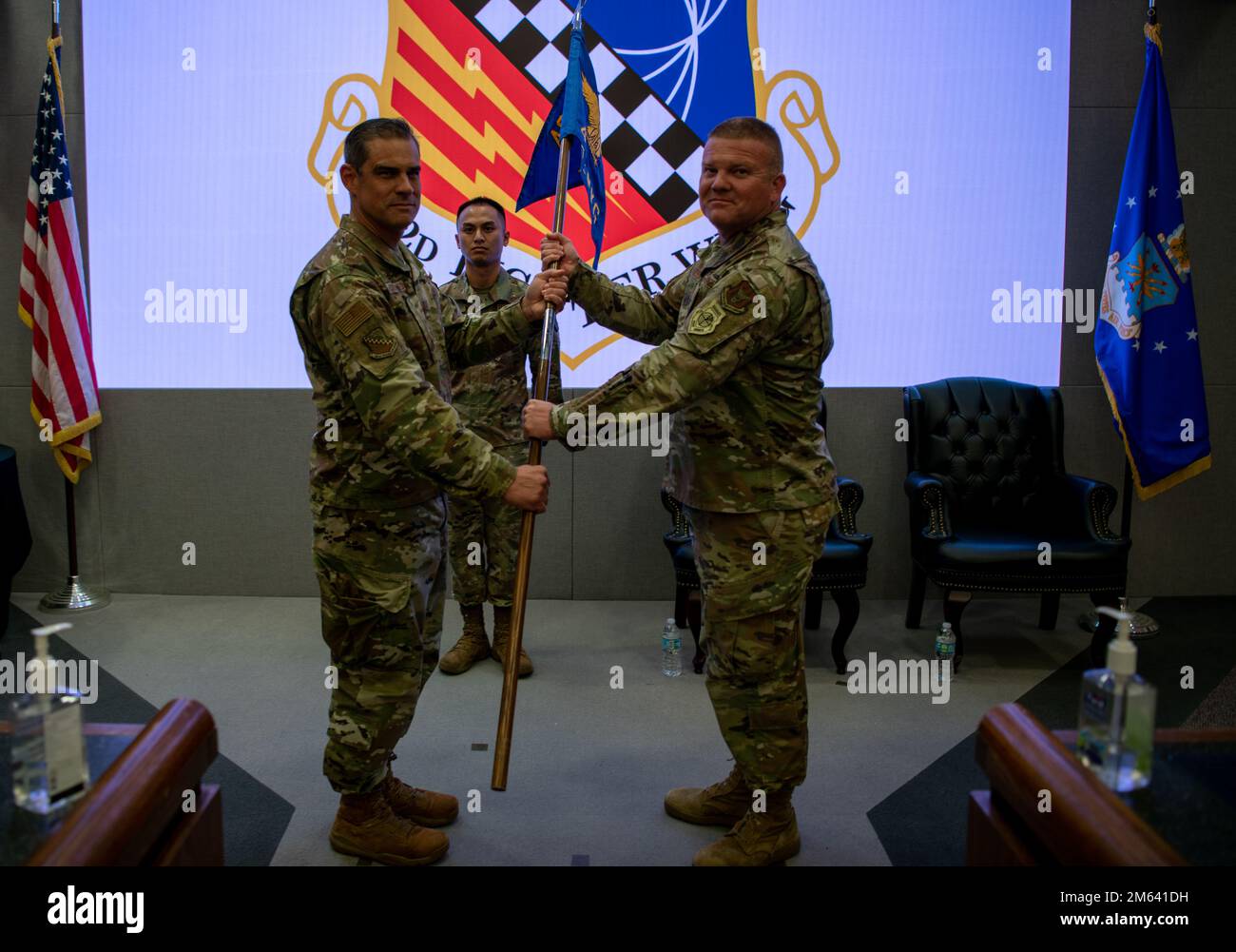 Col. David Castenada, Commander 482nd FW, and Col. Kyle Hosman pose for ...