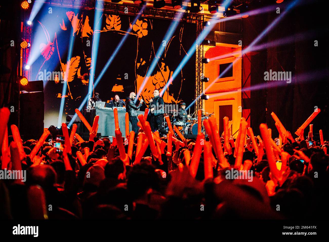 Bari, Italy. 31st Dec, 2022. Boomdabash on stage during Concerto di ...