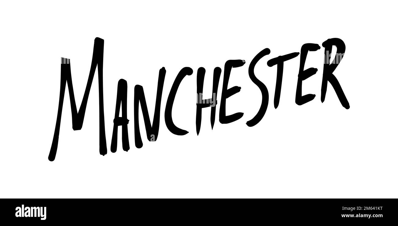 Manchester city name handwriting. Handwritten word text sign Stock ...
