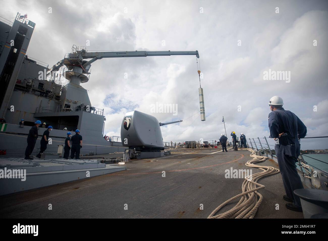 220330-N-KW492-1081 NAVAL BASE GUAM (March 30, 2022) A crane on the Dry ...