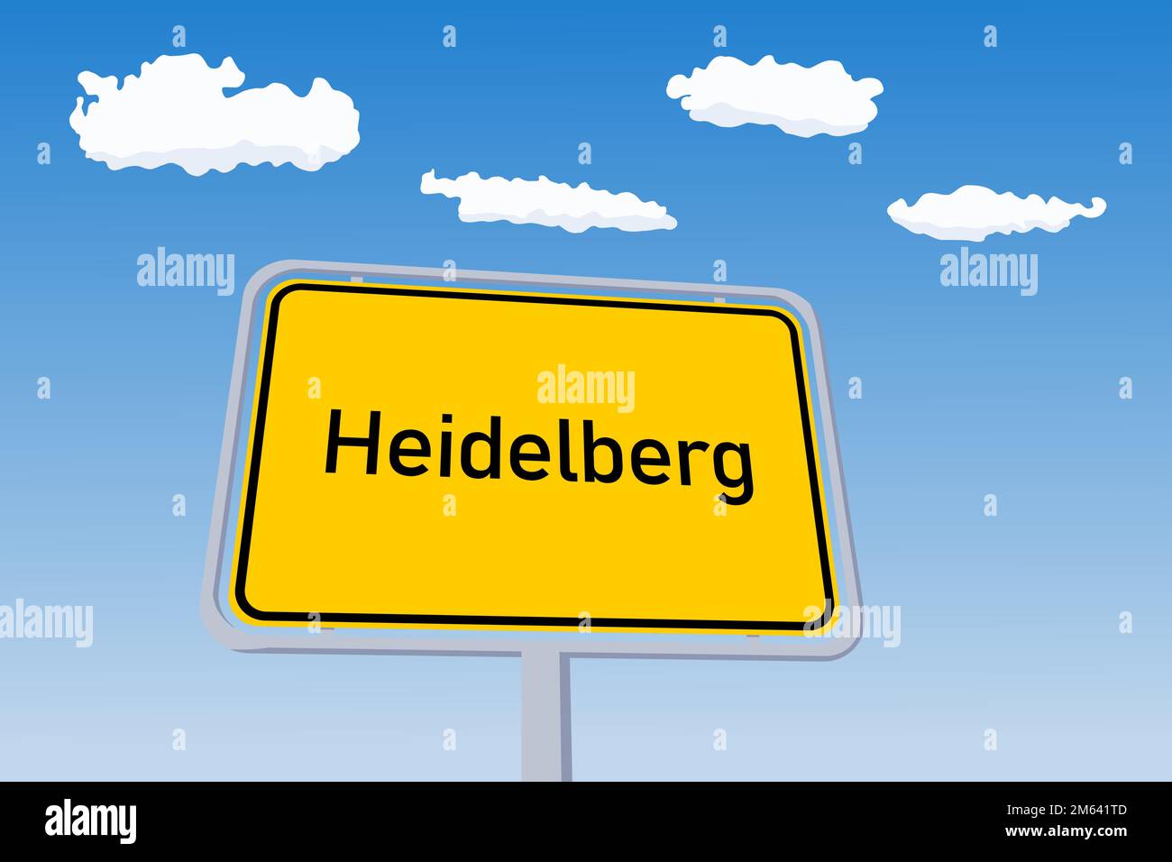 Heidelberg city sign in Germany. City limit welcome road sign vector ...