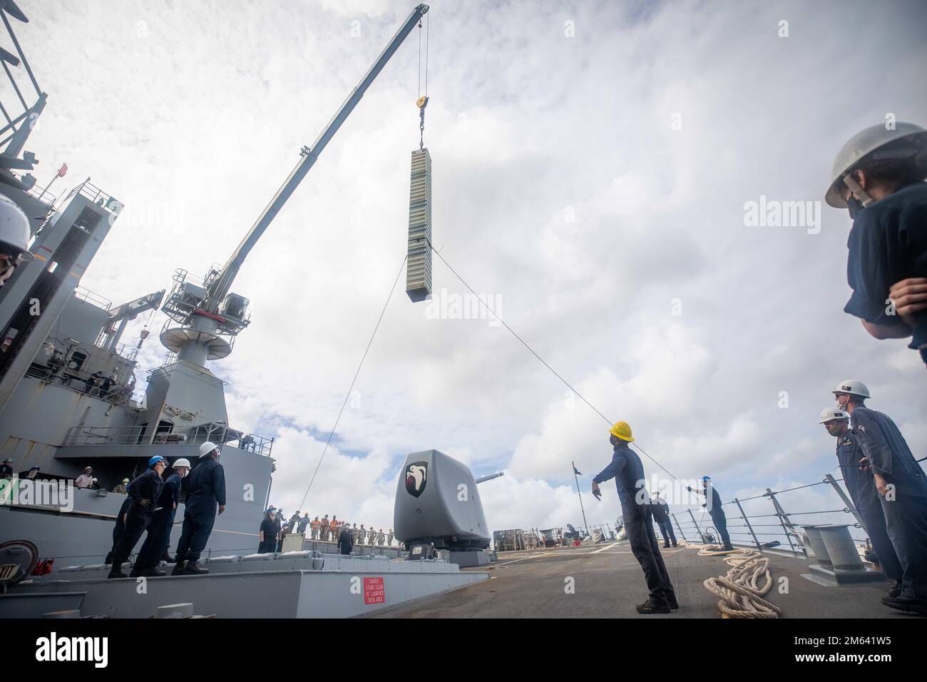 220330-N-KW492-1114 NAVAL BASE GUAM (March 30, 2022) A crane on the Dry ...