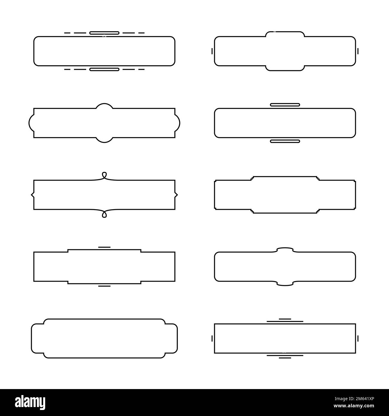 Text banner template. Simple text frame modern style rectangle. Line ...