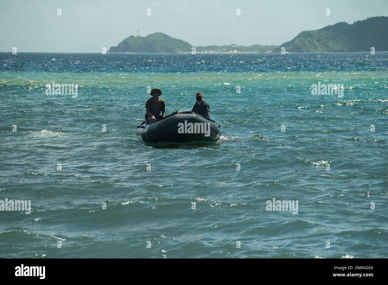 U.S. Marines and Sailors operate combat rubber raiding crafts during ...