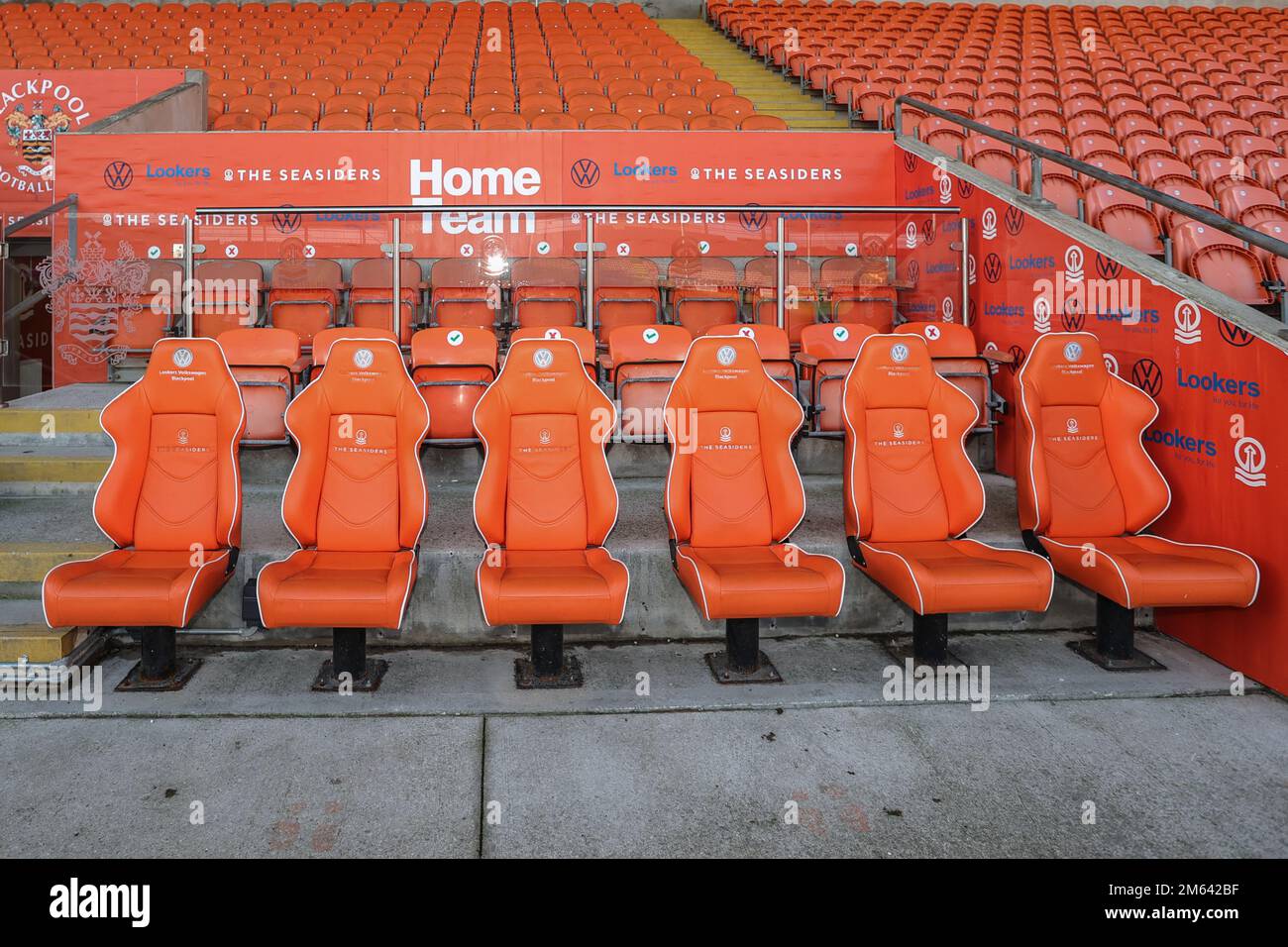 Home bench during the Sky Bet Championship match Blackpool vs ...