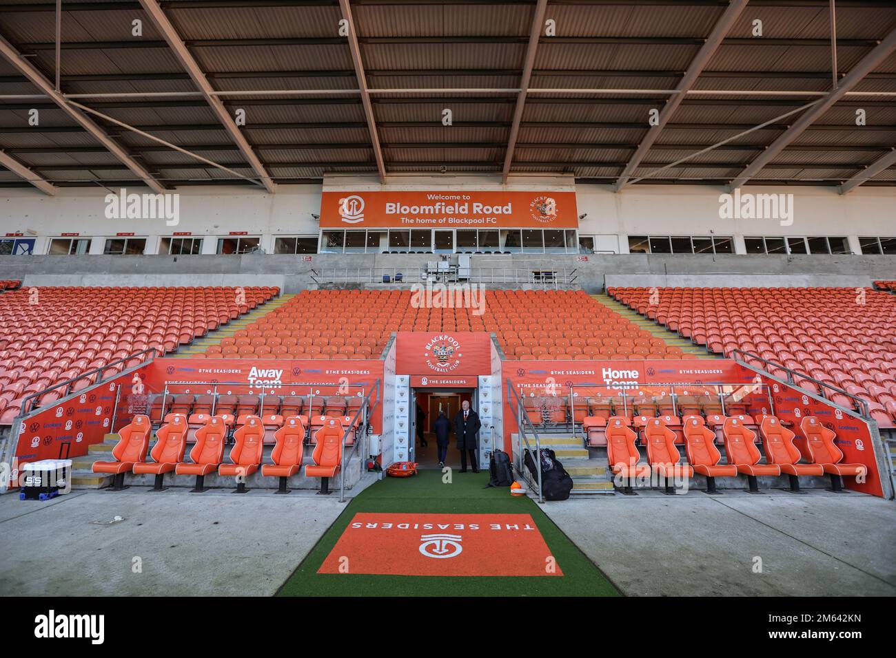 The tunnel, home and away benches during the Sky Bet Championship match ...