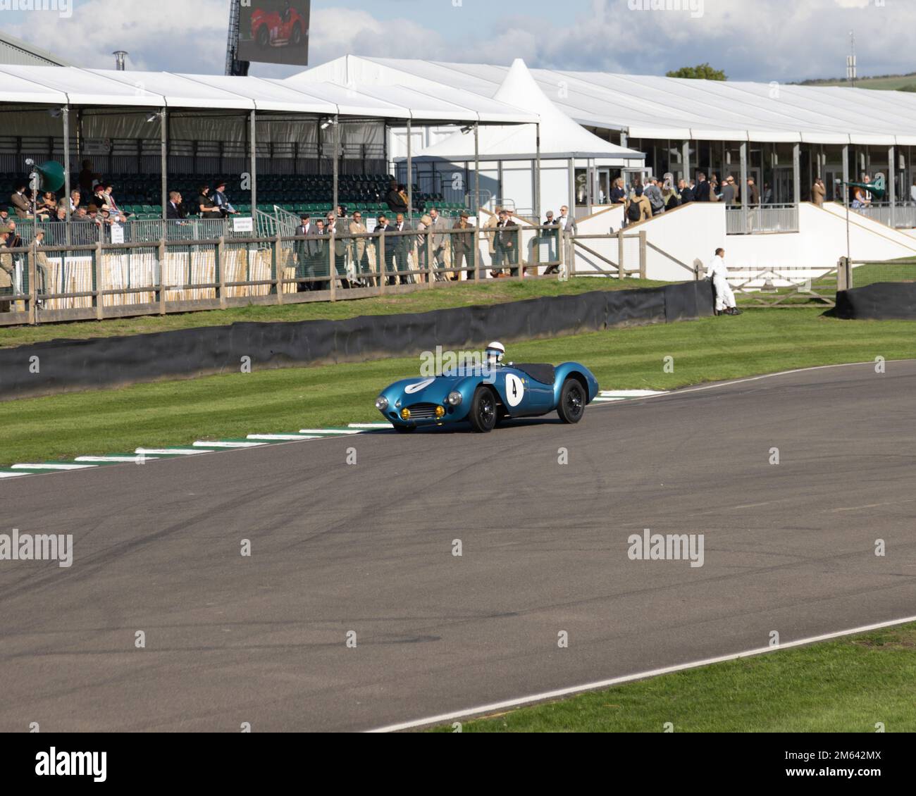 A 1956 Cooper-Climax "Bobtail" sports car at the 2022 Goodwood Revival ...
