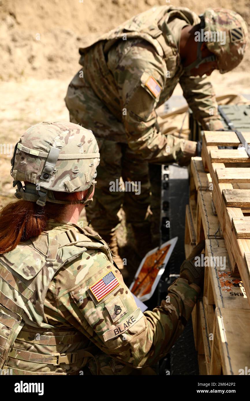 Staff Sgt. Candace Blake (left) an ammunition squad leader and Pfc ...
