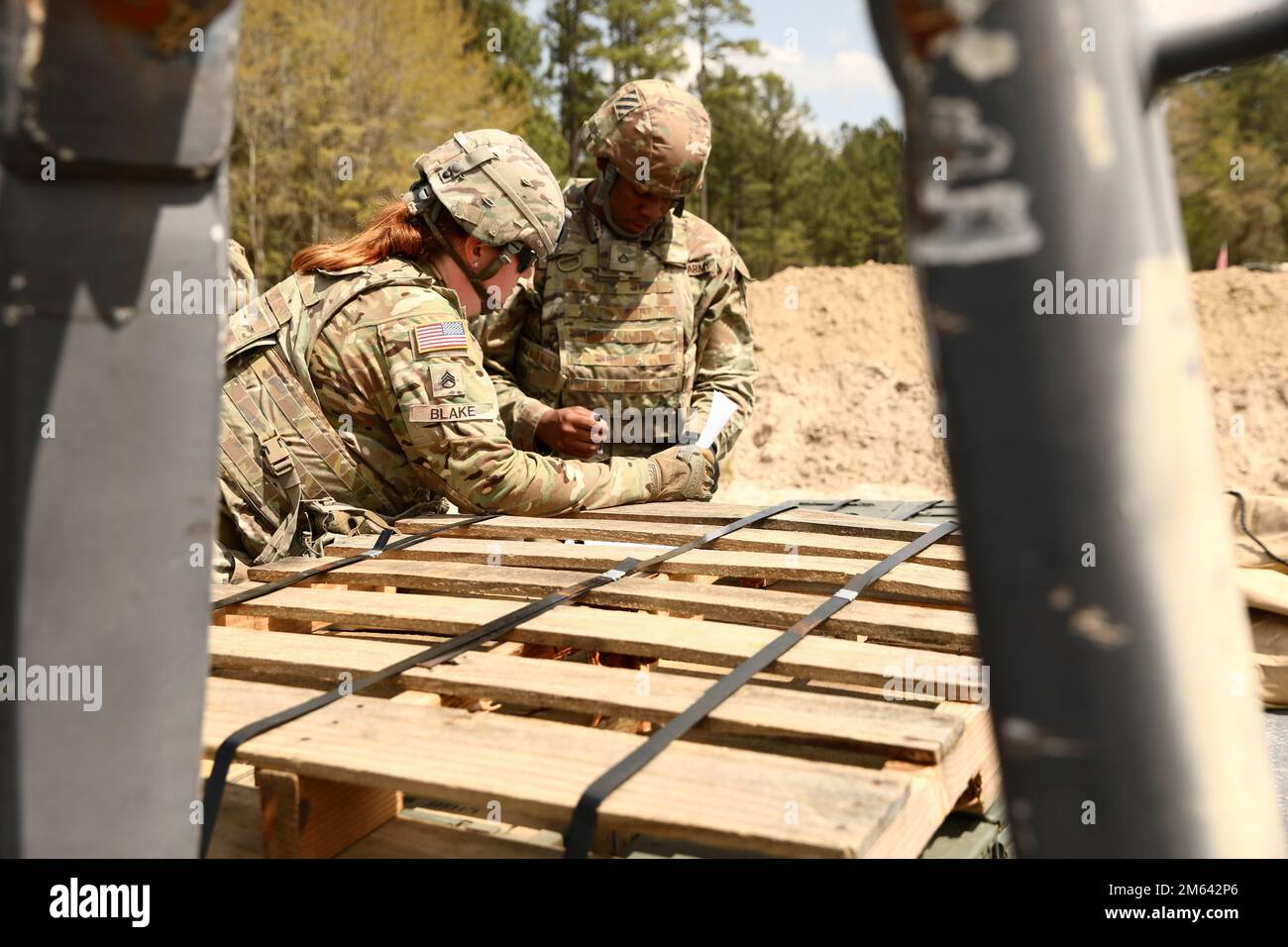 Staff Sgt. Candace Blake (left) an ammunition squad leader and Pfc ...