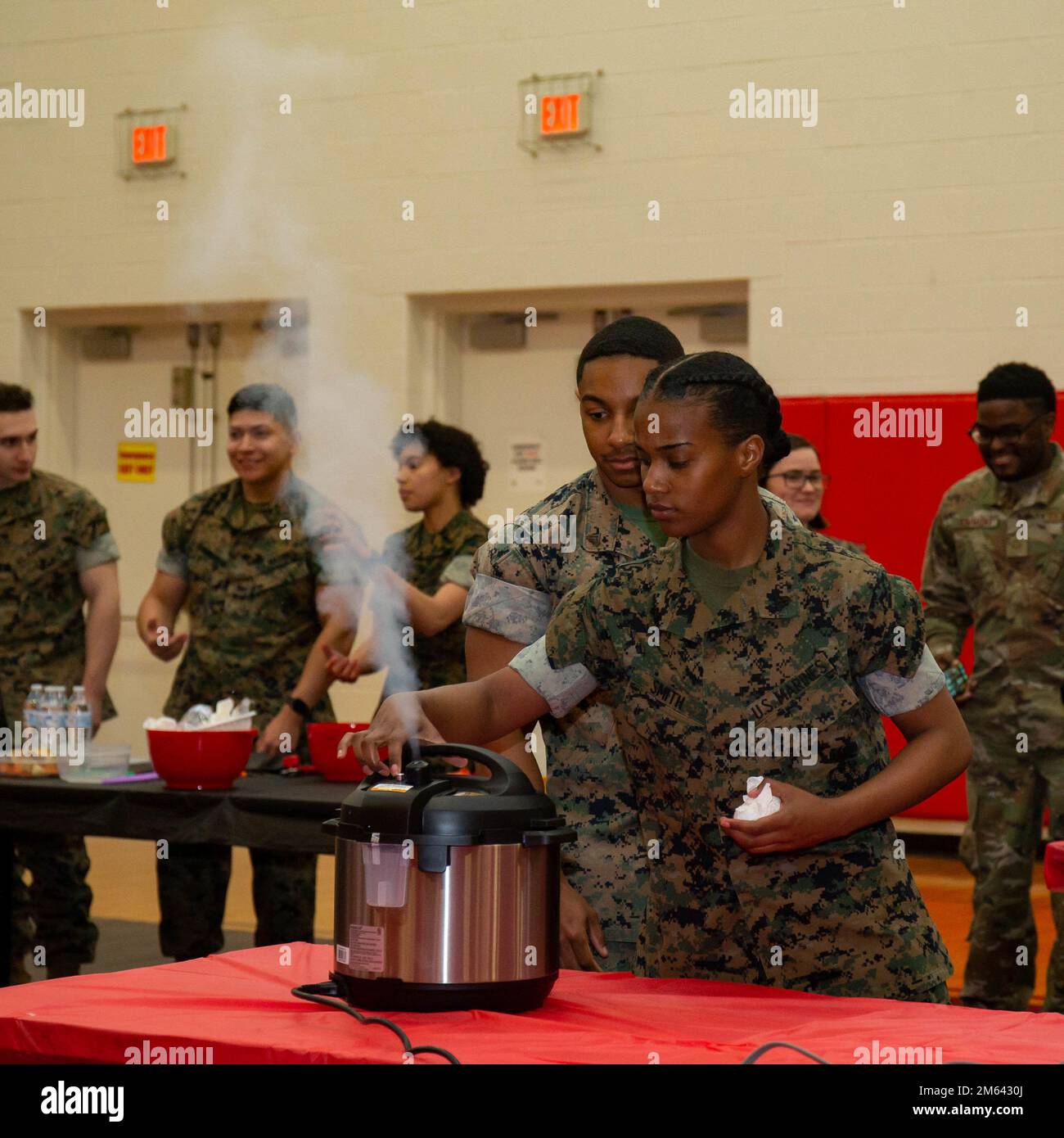 U.S. Marines prepare meals during a cooking, shopping, and nutrition ...
