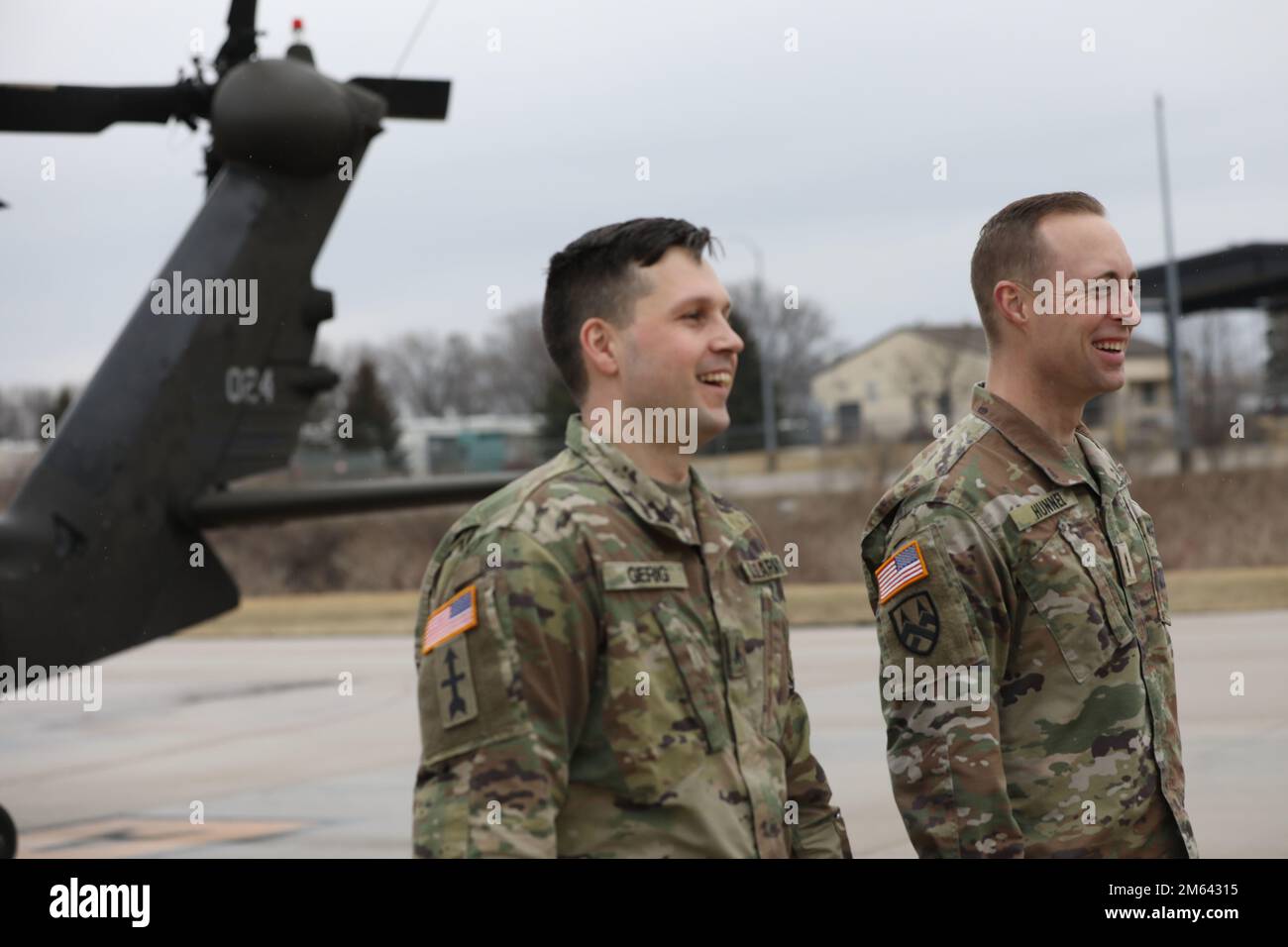 Following Sgt. James Gerig's re-enlistment aboard a UH-60 Blackhawk ...