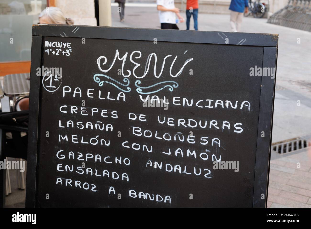 Spanish Bar Menu on Chalkboard outside Valencian Restaurant, Spain ...