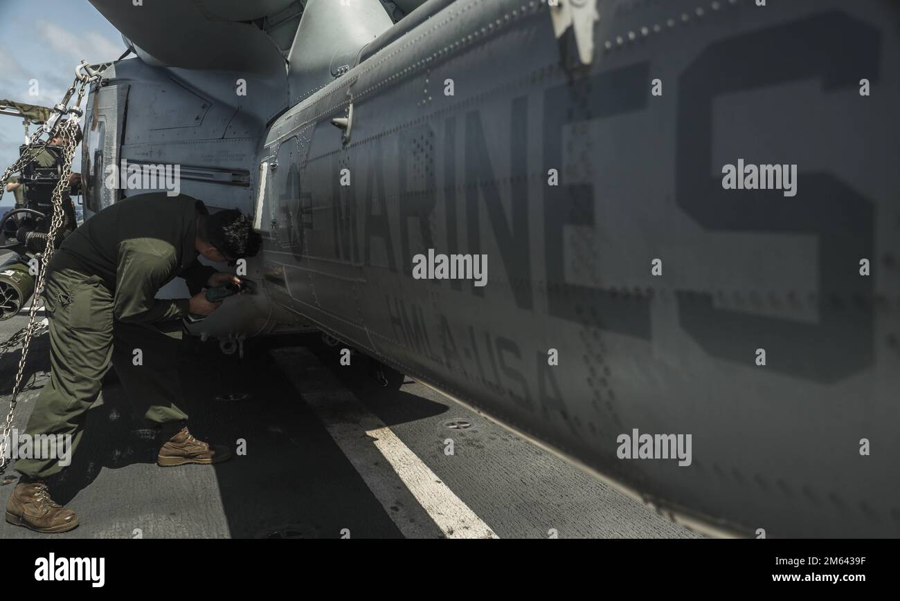 U.S. Marine Corps Lance Cpl. Eddie Reynoso, an airframe mechanic ...