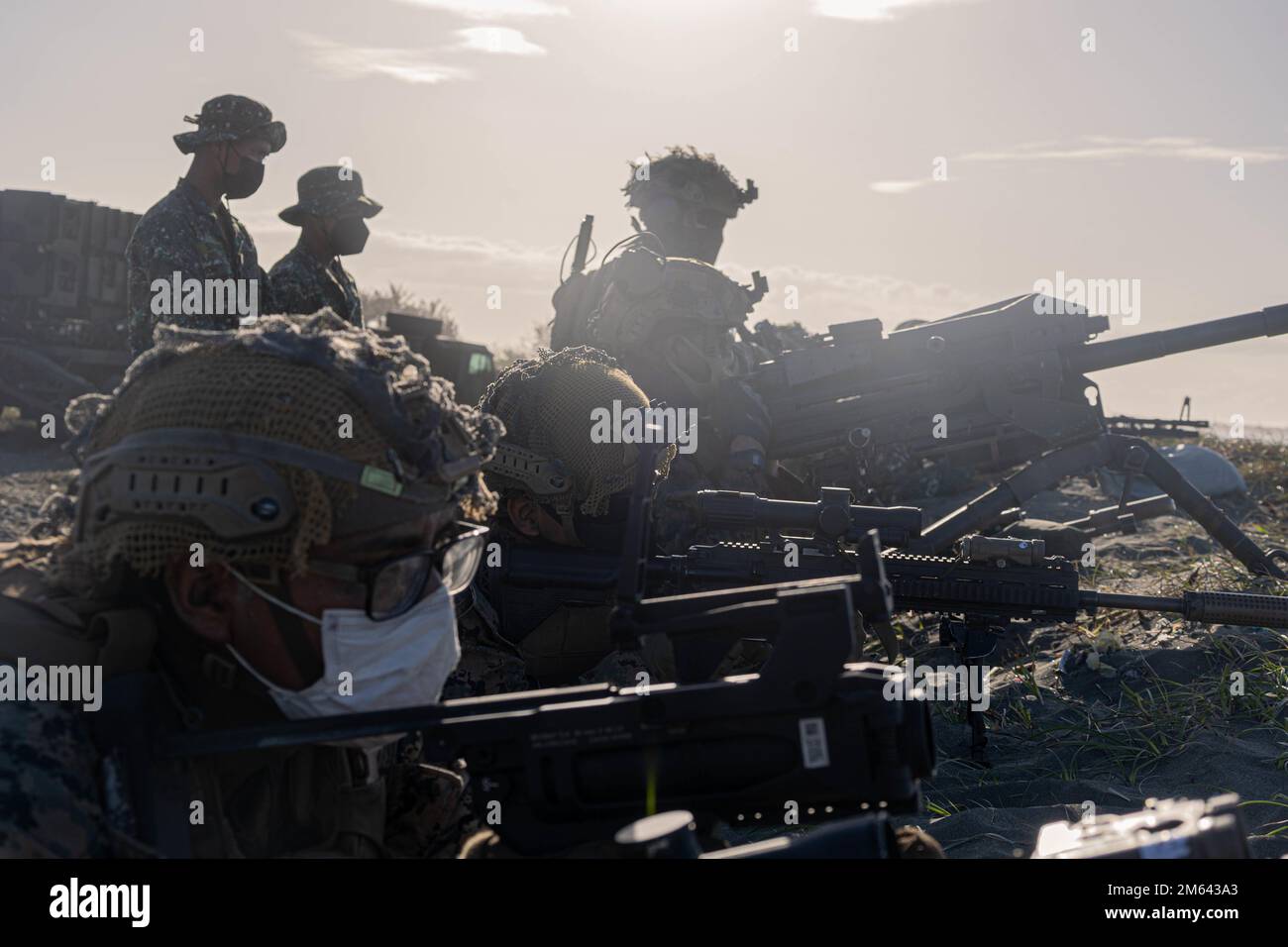 Philippine Marines with Marine Battalion Landing Team 10 and U.S Marines with 1st Battalion, 3d ...