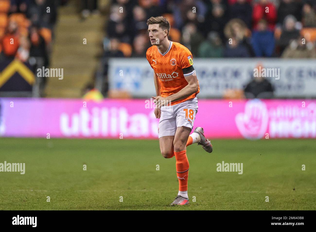 Jake Beesley #18 of Blackpool during the Sky Bet Championship match ...