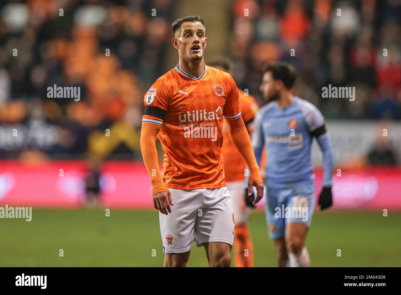 Jerry Yates #9 of Blackpool during the Sky Bet Championship match ...