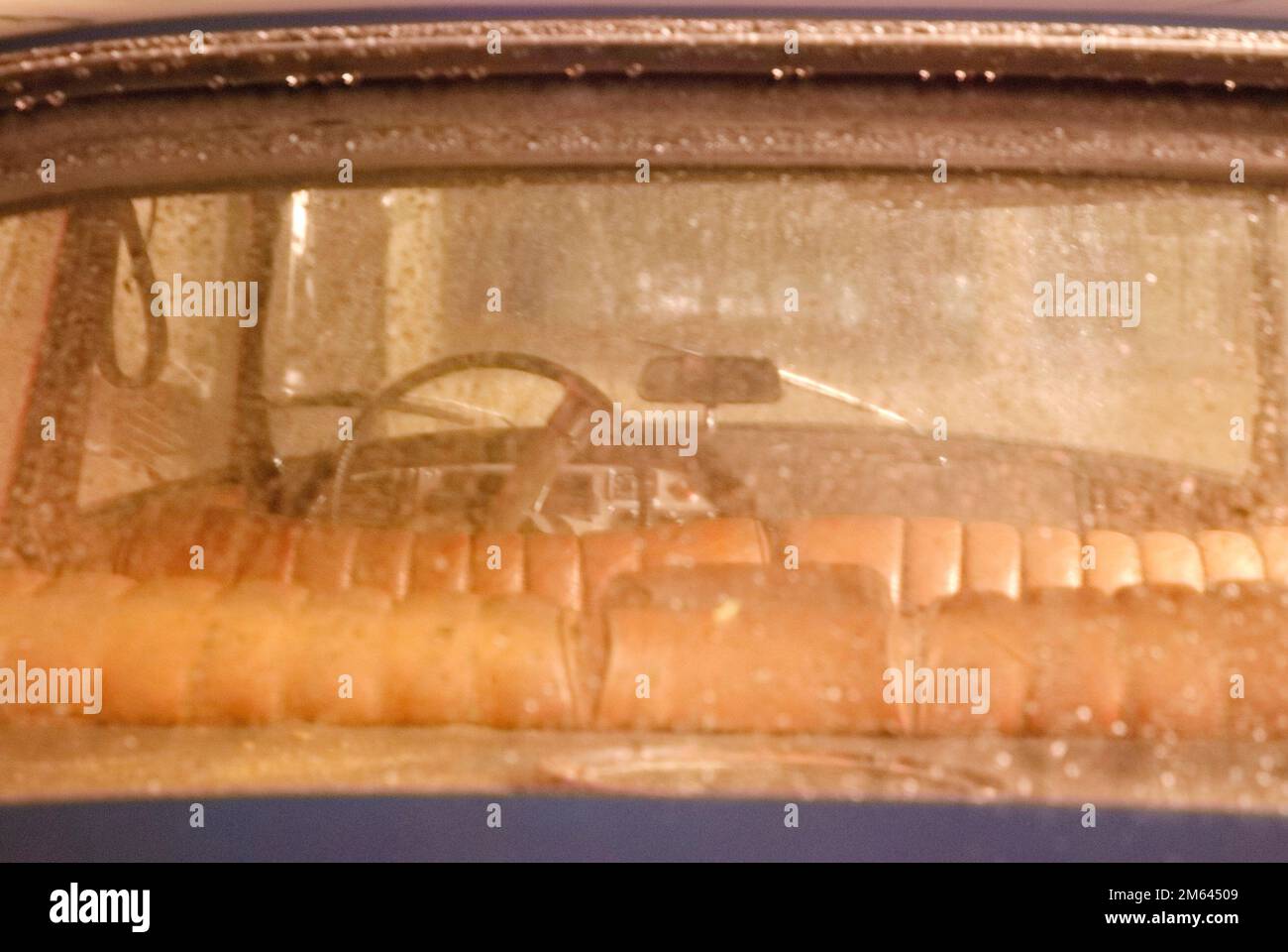 Classic car viewed through the rear window Stock Photo - Alamy