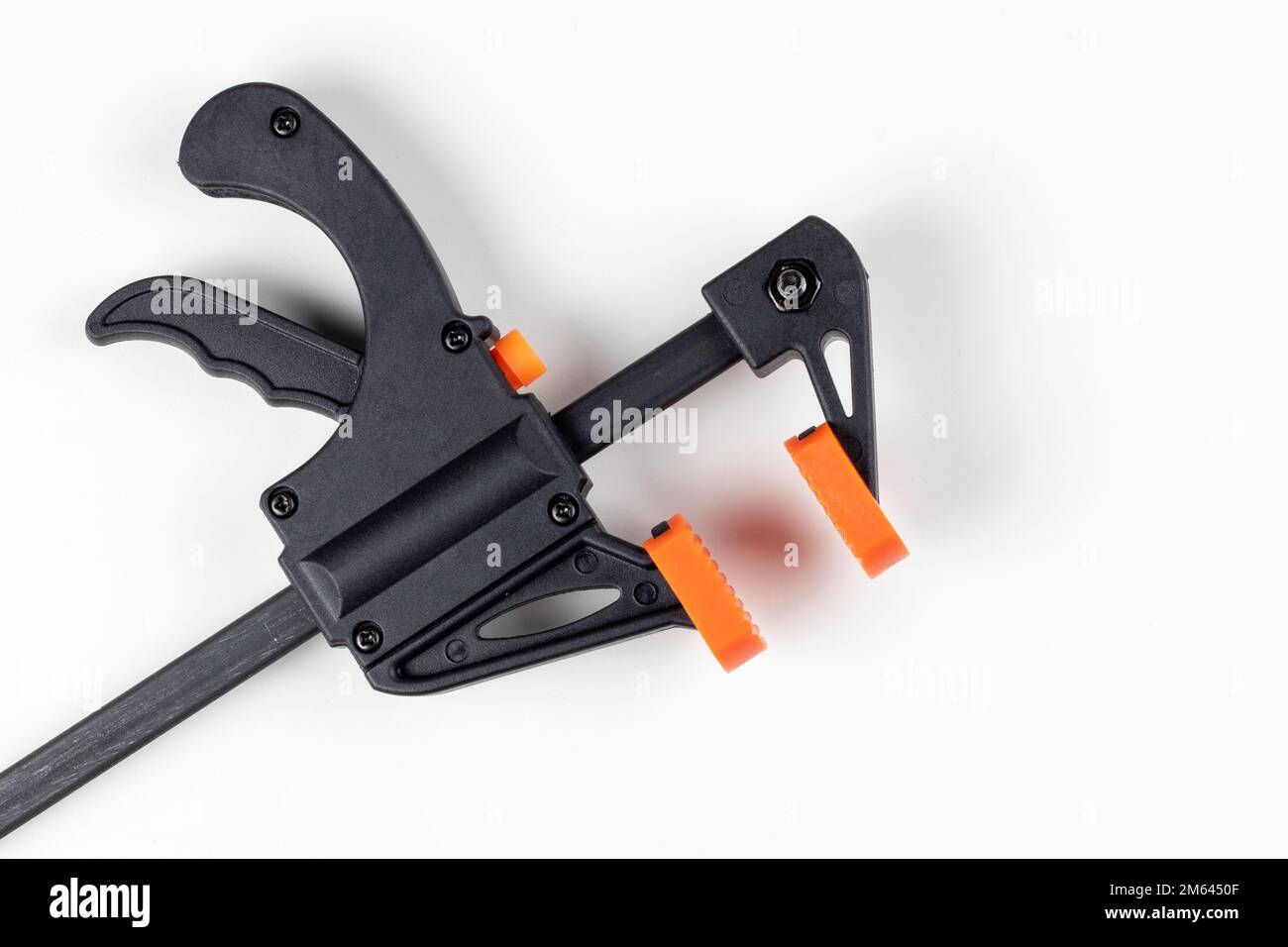 Modern bar clamp with quick release isolated white backgrgound Stock ...