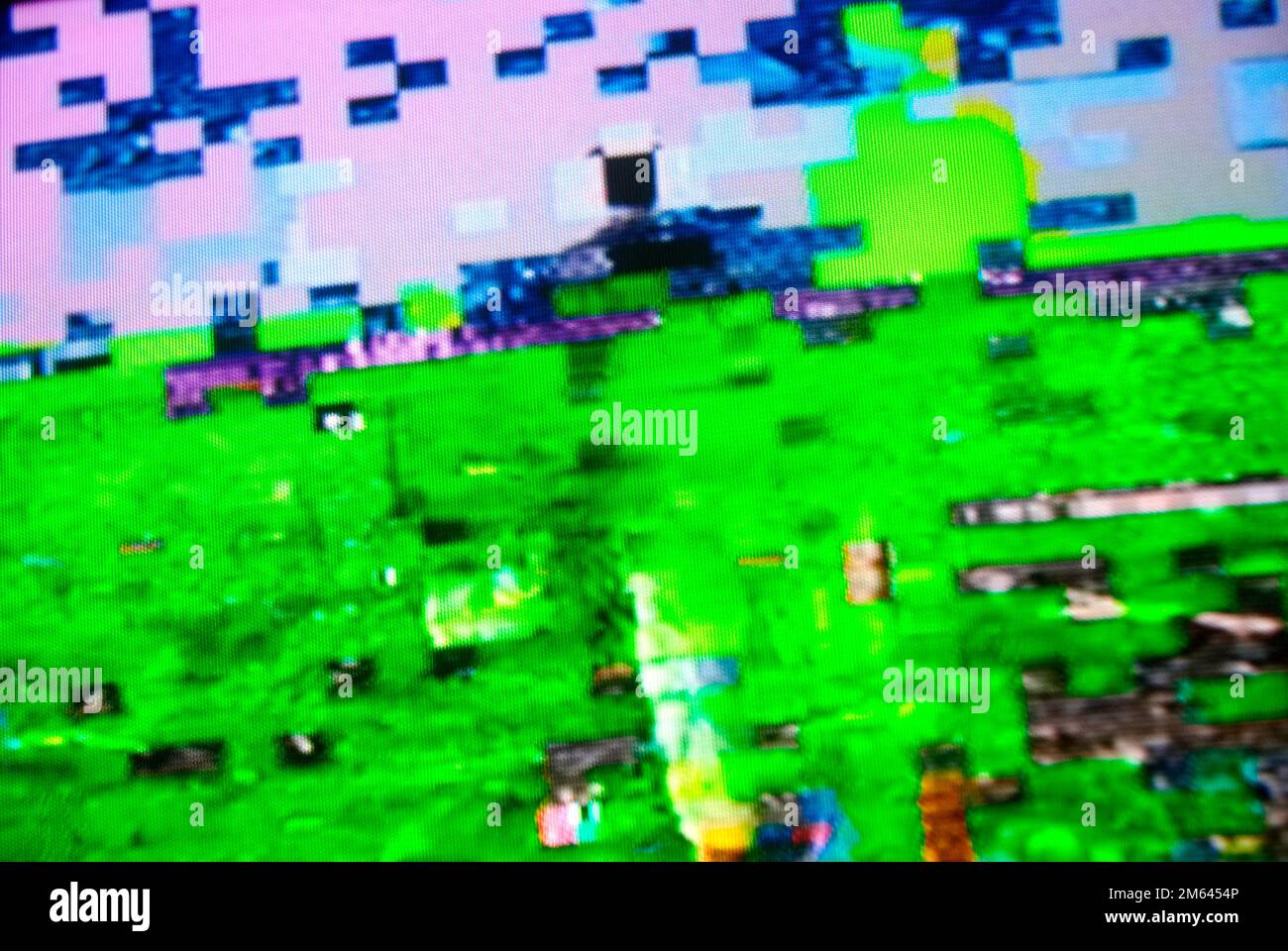 Picture interference in a TV Stock Photo - Alamy