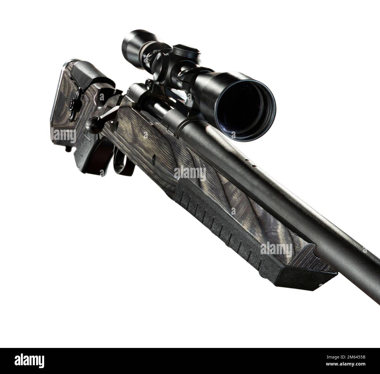 High power rifle with scope isolated on a white background Stock Photo ...