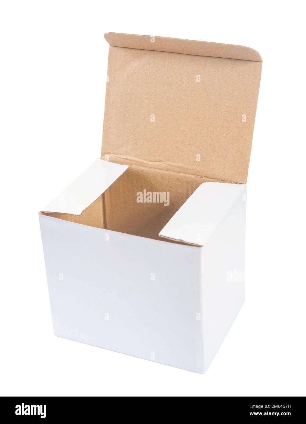opened paper box isolated on white background Stock Photo - Alamy