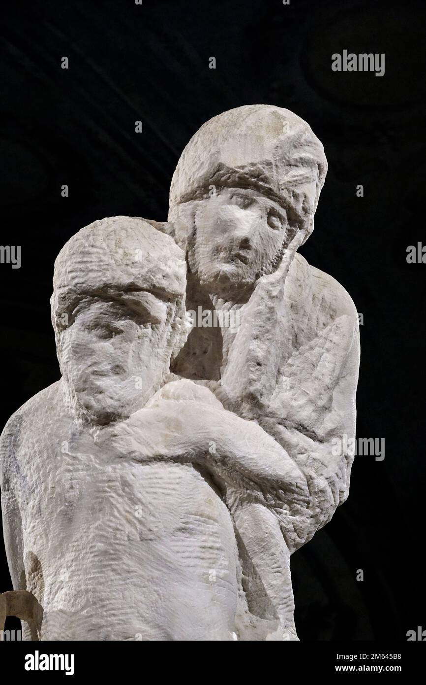 particolare della Pietà Rondanini - marmo - Michelangelo Buonarroti ...