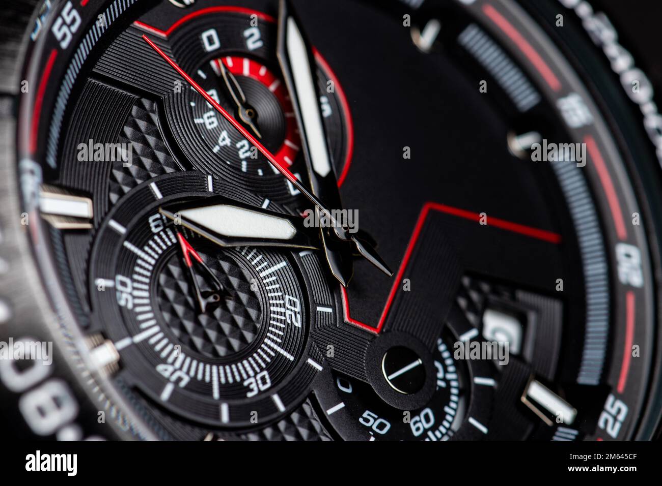 Black modern clock face. close up background Stock Photo - Alamy