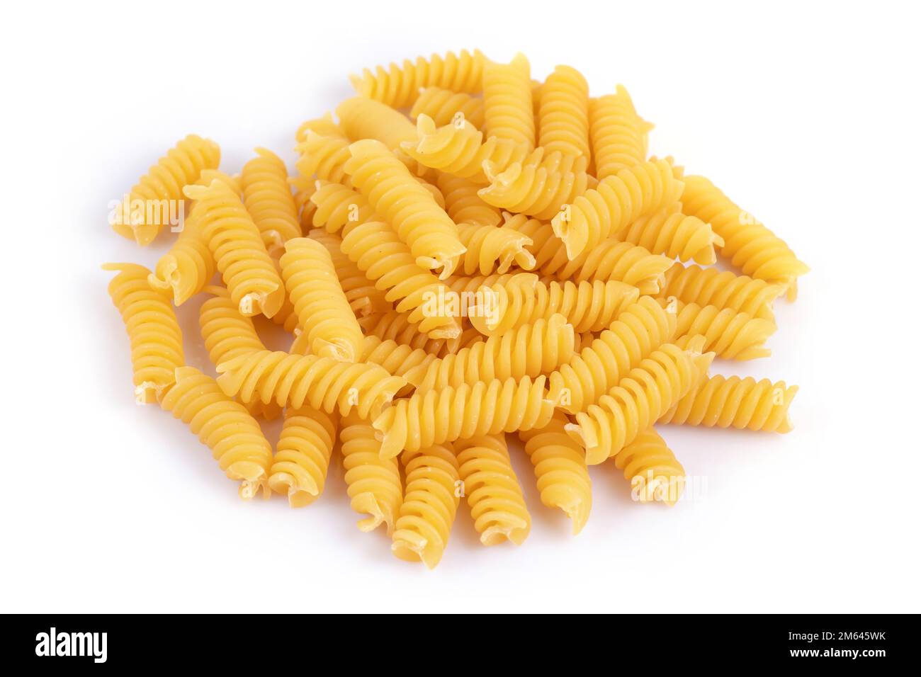 Variety of types and shapes of dry Italian pasta on white background ...