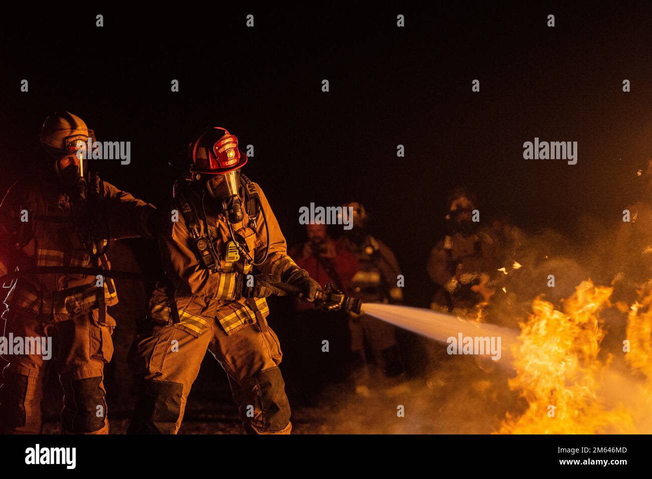 U.S. Airmen of the 27th Special Operations Civil Engineer Squadron Fire ...