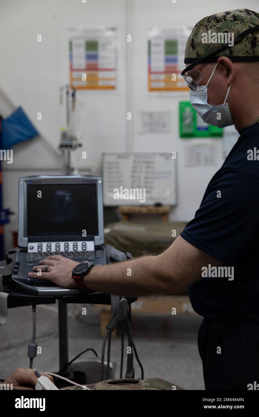 U.S. Navy Capt. Zachary Brown, assigned to the Expeditionary Medical ...