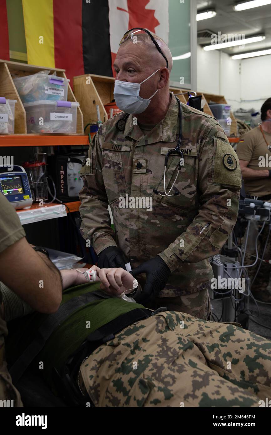 U.S. Army Lt. Col. David Lutz, assigned to 208th Medical Company Area ...