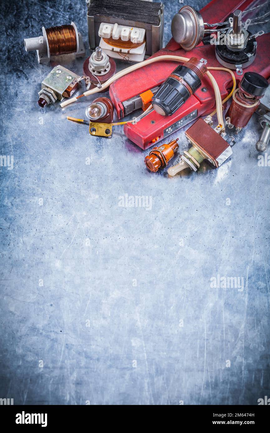 Set of electric devices copy space vintage electricity concept Stock ...