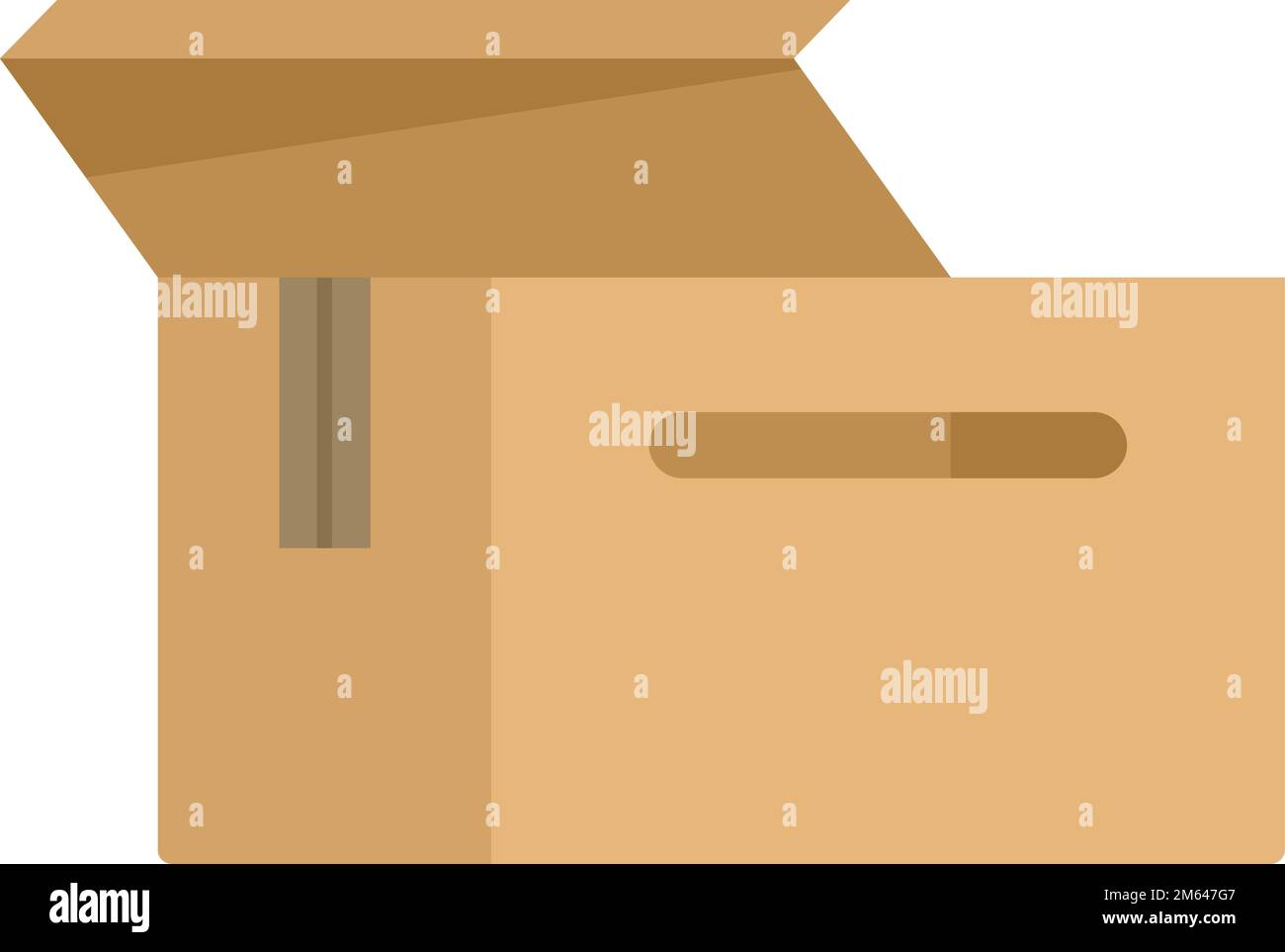 Mail box icon flat vector. Parcel delivery. Carton cardboard isolated ...