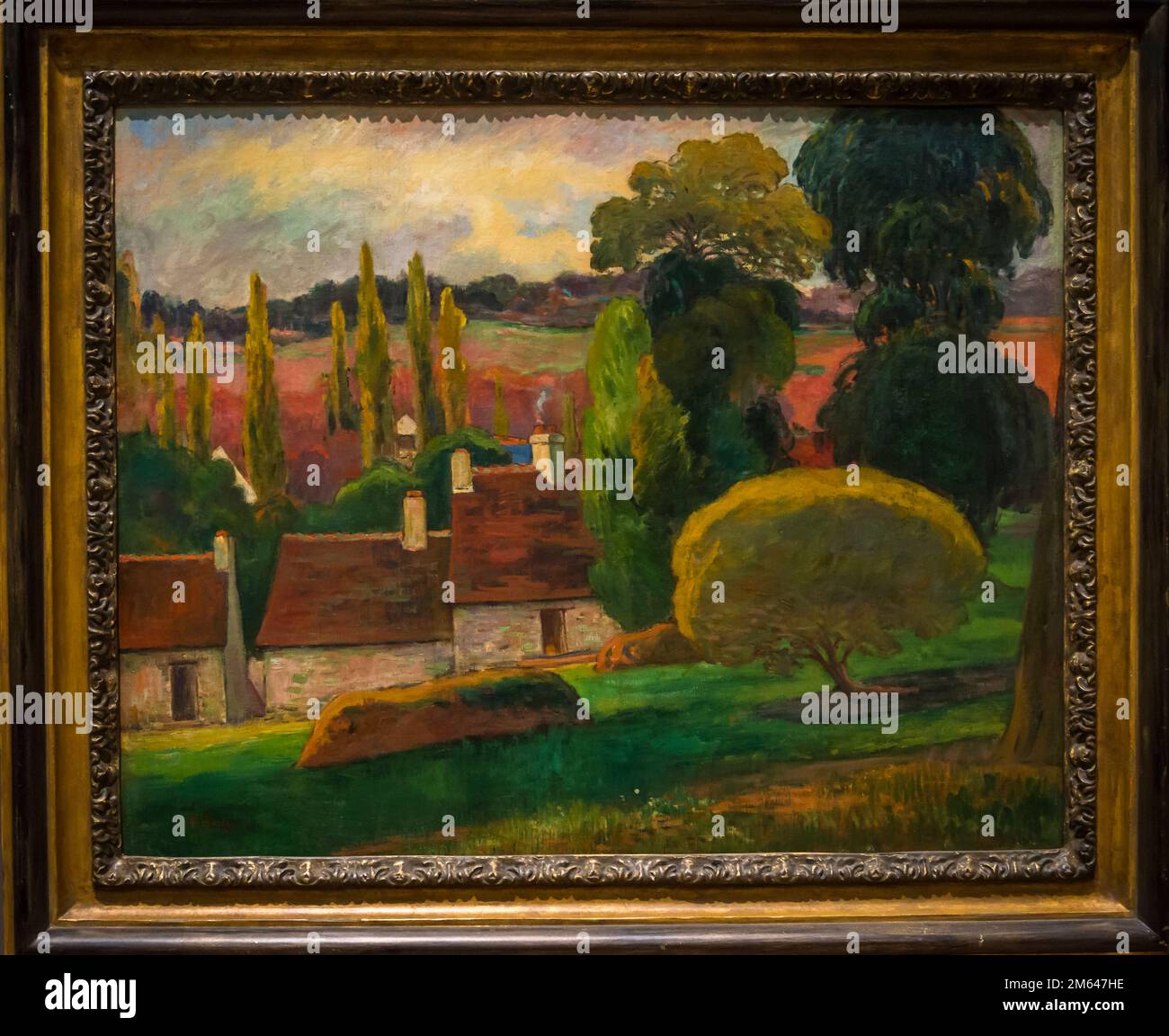 Paul Gauguin painting A Farm in Brittany,1894, Metropolitan Museum of ...