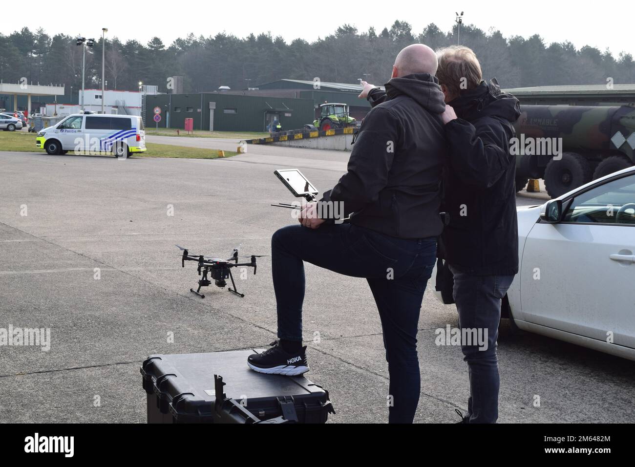 Two drone operators working with Belgian host nation emergency ...