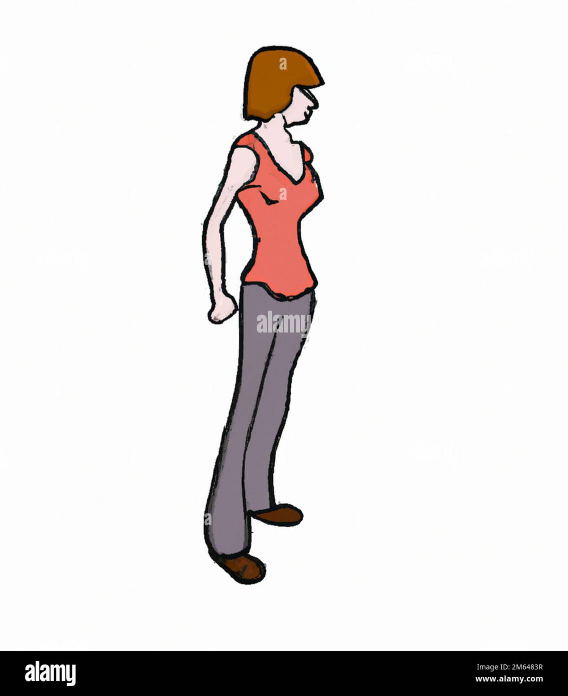 Slender woman standing Stock Photo - Alamy