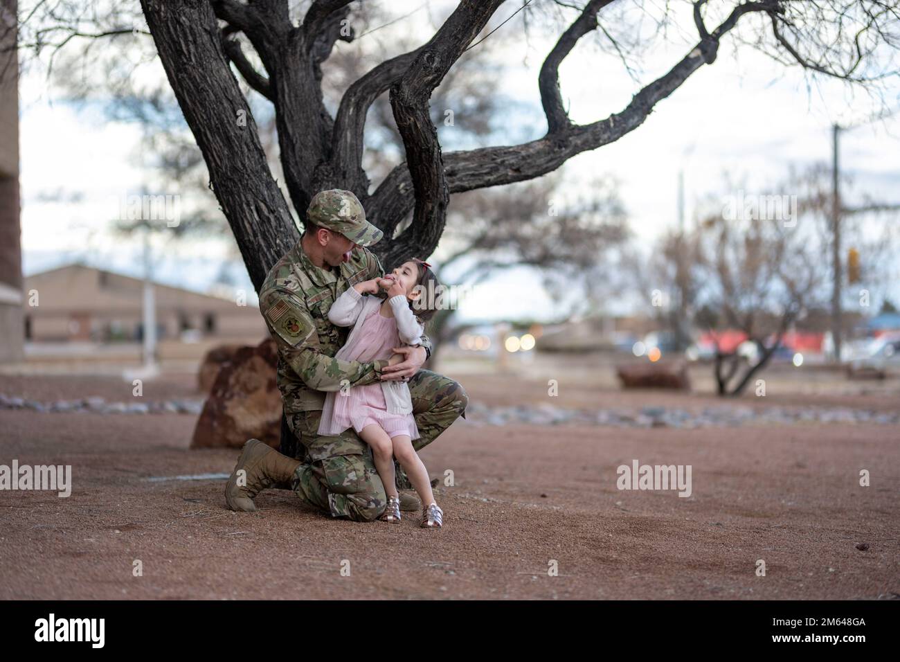 Technical Sgt. Brandon Watson and daughter, Ivy Watson, pose for a ...