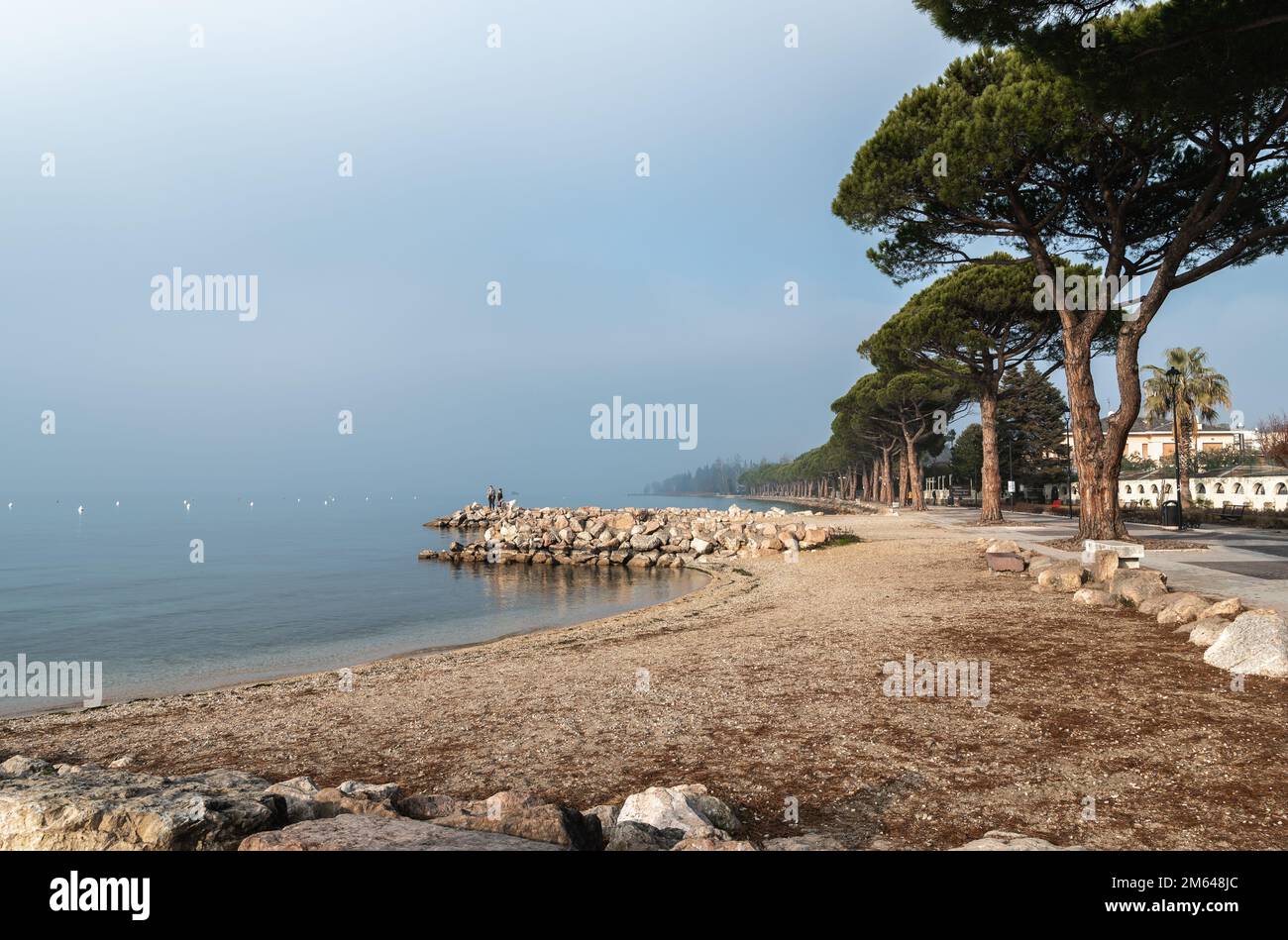 Garda lake waterfront of the picturesque town of Lazise on Garda lake ...