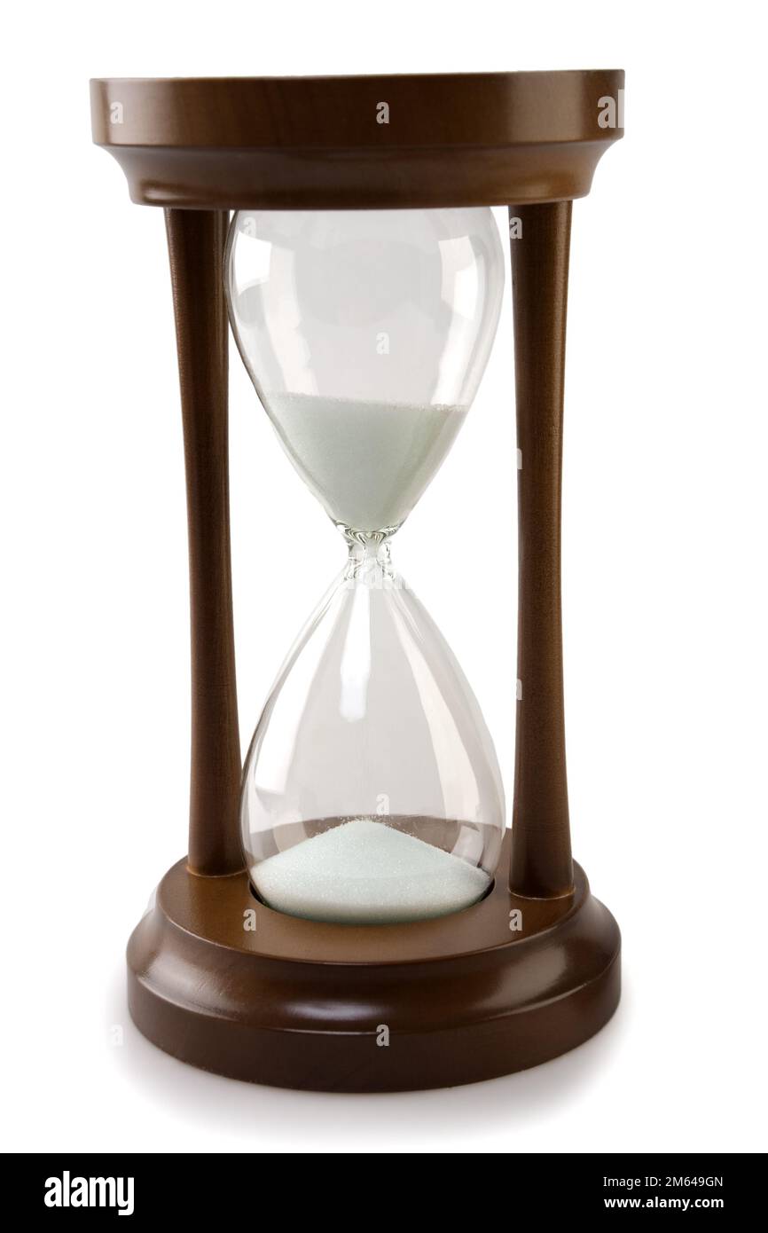 Transparent vertical hourglass time Cut Out Stock Images & Pictures - Alamy
