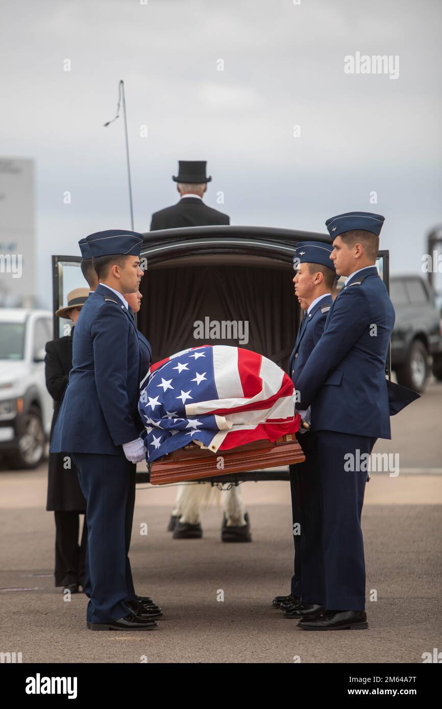 The March Air Force Base Honor Guard lays retired Air Force Brig. Gen ...