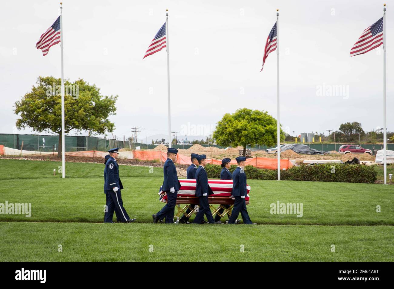 The March Air Force Base Honor Guard lays retired Air Force Brig. Gen ...